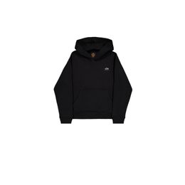 Hoodie Alpha Industries "Basic Hoodie SL TPU", Herren, Gr. M, schwarz (schwarz, chrome), Obermaterial: 80% Baumwolle, 20% Polyester, regular fit, Sweatshirts Hoodie