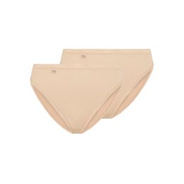 Tai-Slip Sloggi "Basic+", Damen, Gr. 38, beige, Single Jersey, Obermaterial: 95% Baumwolle, 5% Elasthan, unifarben, k&ouml;rpernah, Unterhosen Tai-Slip, perfekter Sitz, Baumwollmix, elastisch, weiche N&auml;hte, Topseller