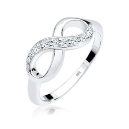 Verlobungsring Elli DIAMONDS "Ring Infinity Diamant Wei&szlig; Brillantschliff (0.12 ct) 925 Sterling Silber" Gr. 58, wei&szlig;, Fingerringe, Damen, 58, Silber 925 (Sterlingsilber), Verlobungsring