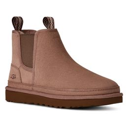 UGG Australia Chelseaboots UGG "Neumel Chelsea", Herren, Gr. 12 (45), taupe, Elastischer Einsatz, Veloursleder, Schuhe Chelseaboots, Chukka, Schlupfboot, Winterboot mit Stretch-Eins&auml;tzen
