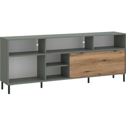 Sideboard Home Affaire "Pozzi", grau, gr&uuml;n, coast evoke eiche, B:180cm H:73,2cm T:40cm, Holzwerkstoff, MDF, PVC, Sideboards, Sideboard, Breite ca.180 cm