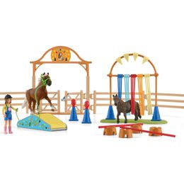 Spielwelt Schleich "FARM WORLD, Pony Agility Training (42481)", bunt, Spielfigurenwelten, Kinder, Kunststoff, Spielwelt
