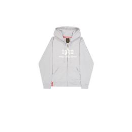 Hoodie Alpha Industries "Basic Zip Hoodie BL PP", Damen, Gr. S, grau (pastel grau), Obermaterial: 80% Baumwolle, 20% Polyester, regular fit, Sweatshirts Hoodie