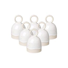 Weihnachtsfigur "Tischglocken Winter Glow &oslash; 6,6 cm 6er Set beige", beige, B:6,6cm H:9,9cm &Oslash;:6,6cm, LIKE. BY VILLEROY & BOCH, Dekofiguren, Weihnachtsfigur