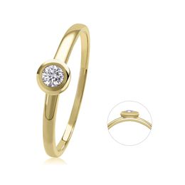 Diamantring ONE ELEMENT "0,08 ct Diamant Brillant Ring aus 585 Gelbgold" Gr. 50, gold, Fingerringe, Damen, 50,mit Brillant, Gelbgold 585, Diamantring