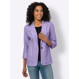 Jackenblazer Classic Basics "Blazer", Damen, Gr. 44, lila (lavendel), 100% Polyester, Blazer Jackenblazer