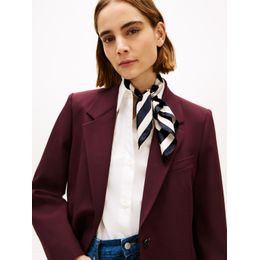 Seidentuch Tommy Hilfiger "TH ELEVATED CHIC SILK SQUARE", Damen, space blau, Web, Seide, gemustert, Modet&uuml;cher Seidentuch, im Streifen-Look und mit Logo-Print