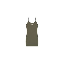 T-Shirt Alpha Industries "Basic Dress SL W", Damen, Gr. M, gr&uuml;n (schwarz olive), Obermaterial: 95% Baumwolle, 5% Elastan, Shirts T-Shirt
