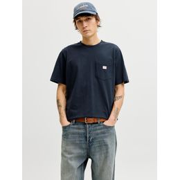 Jack & Jones Kurzarmshirt JACK & JONES "JPRBLUCALEB SS TEE SN", Herren, Gr. M, sky captain, Jersey, Obermaterial: 100% Baumwolle, unifarben, regular fit normal, Rundhals, Shirts Kurzarmshirt
