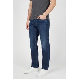 Slim-fit-Jeans Calvin Klein, Herren, Gr. 34, L&auml;nge 34, schwarz casper, Denim/Jeans, Obermaterial: 98% Baumwolle, 2% Elasthan, slim fit lang, Jeans Slim-fit-Jeans, used washed, Slim Straight Fit, Logopatch am Bund