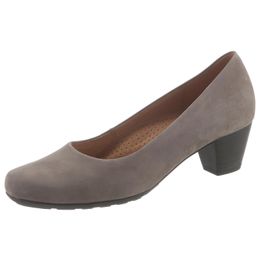 Pumps Gabor "ST.TROPEZ", Damen, Gr. 44, grau (taupe), Nubukleder, Schuhe Pumps, Trichterabsatz, Abendschuh, Festtagsschuh in Komfortweite G (=weit), Topseller