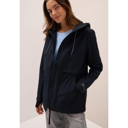 Softshelljacke Cecil, Damen, Gr. S (38), blau (schwarz navy blau), Softshell, Obermaterial: 90% Polyester, 10% Elasthan. Futter: 100% Polyester, unifarben, regular fit normal, elastischer Bund, Jacken Softshelljacke, mit Kapuze