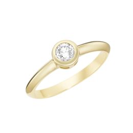 Diamantring Luigi Merano "Ring mit Brillant in Zargenfassung, Gold 585" Gr. 54, gold, Fingerringe, Damen, 54, Gelbgold 585, Diamantring