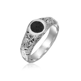 Siegelring HAZE & GLORY "Ring Siegelring Lava Mount Agung 925 Silber" Gr. 66, silber, Fingerringe, Herren, 66, ohne Stein, Silber 925 (Sterlingsilber), 9mm, Siegelring