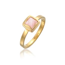 Silberring Elli Premium "Ring Solit&auml;re Rosa Quarz Pyramid 925 Silber" Gr. 56, gold, Fingerringe, Damen, 56, Silber 925 (Sterlingsilber), Silberring