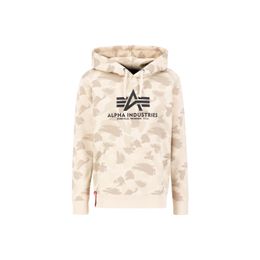 Hoodie Alpha Industries "Basic Hoodie BL Camo", Herren, Gr. S, beige (sand camo), Obermaterial: 80% Baumwolle, 20% Polyester, regular fit, Sweatshirts Hoodie