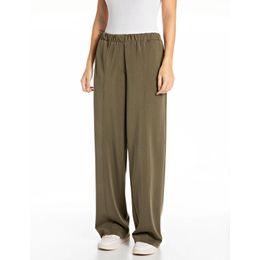 Stoffhose Replay, Damen, Gr. S, N-Gr, gr&uuml;n (mud gr&uuml;n), Jersey, Obermaterial: 48% Modal, 48% Polyester, 4% Elasthan, bequem lang, Hosen Stoffhose, mit Ziern&auml;hten