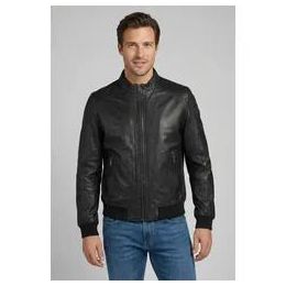 Lederjacke Mauritius "MMGoran", Herren, Gr. M, schwarz, Obermaterial: 100% Schafsleder. Futter: 100% Baumwolle. &Auml;rmelfutter: 100% Polyester, unifarben, regular fit kurz, eingesetzt Strickbund, Jacken, mit Stehkragen, Rei&szlig;verschluss, Strickb&uuml;ndchen