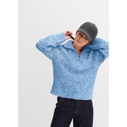 bonprix Troyer mit &uuml;berschnittener Schulter, blau, Gr.48/50 (XL), Modischer Troyer-Pullover mit &uuml;berschnittener Schulter