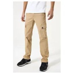Cargohose Garcia, Jungen, Gr. 176, N-Gr, beige (hessian), Web, Obermaterial: 98% Baumwolle, 2% Elasthan, unifarben, regular fit lang, Hosen Cargohose, for BOYS