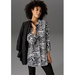 Aniston Bluse in Schwarz/ Wei&szlig; - 62% | Gr&ouml;&szlig;e 44 | Damen-blusen