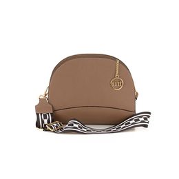Mia Tomazzi Leder-Umh&auml;ngetasche "Marghera" in Taupe - (B)26 x (H)20 x (T)8 cm - 80% | Damen-taschen