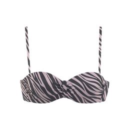 Lascana Bikini-Oberteil in Grau/ Schwarz - 66% | Gr&ouml;&szlig;e 36B-Cup | Damen-bademode