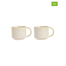 OYOY living design 2er-Set: Tassen ''Yuka'' in Creme - (B)8 x (H)7,5 x (T)11 cm - 40% | Gedeckter-tisch