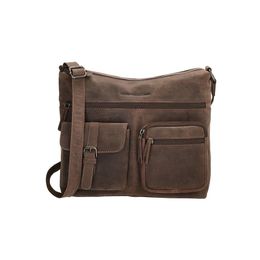 HIDE & STITCHES Leder-Umh&auml;ngetasche in Braun - (B)29 x (H)25 x (T)10 cm - 58% | Damen-taschen