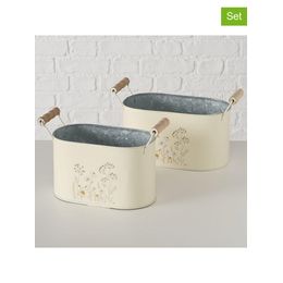 Boltze 2er-Set: &Uuml;bert&ouml;pfe "Meadow" in Creme/ Braun - 21% | Kerzen-vasen