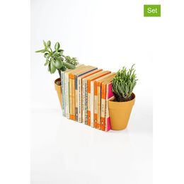 SuckUK 2er-Set: Buchst&uuml;tzen ''Planter Bookends'' in Orange - (B)12 x (H)15,5 x (T)12 cm - 15% | Dekofiguren