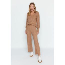 Trendyol 2tlg. Outfit in Camel - 56% | Gr&ouml;&szlig;e M | Damen-pullover-cardigans
