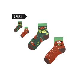 TODO SOCKS 2er-Set: Socken in Dunkelgr&uuml;n/ Rot - 52% | Gr&ouml;&szlig;e 27-30 | Babysocken-strumpfhosen