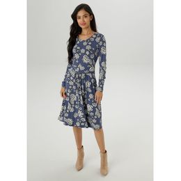 Aniston Kleid in Blau/ Wei&szlig; - 48% | Gr&ouml;&szlig;e 40 | Damen-kleider