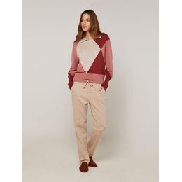 Rodier Pullover in Rot/ Rosa/ Beige - 63% | Gr&ouml;&szlig;e L | Damen-pullover-cardigans