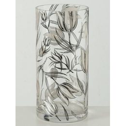 Boltze Vase "Carina" in Transparent/ Schwarz - (H)25 x &Oslash; 12 cm - 47% | Kerzen-vasen