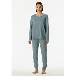 Schiesser Pyjama in T&uuml;rkis - 47% | Gr&ouml;&szlig;e 36 | Damen-loungewear