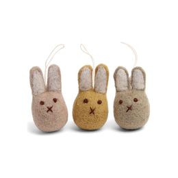 Gry & Sif 3er-Set: Dekoh&auml;nger ''Mini Bunnies'' in Beige/ Ocker - (L)5,75 cm - 15% | Wohndekoration