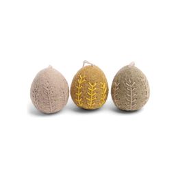 Gry & Sif 3er-Set: Dekoh&auml;nger ''Eggs'' in Creme/ Gelb/ Beige - (H)4 x &Oslash; 3 cm - 15% | Wohndekoration