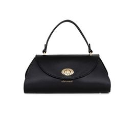 Mia Tomazzi Leder-Henkeltasche "Bardelli" in Schwarz - (B)33 x (H)15 x (T)15 cm - 78% | Damen-taschen