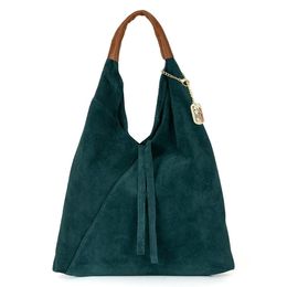 Anna Morellini Leder-Shopper "Eleonora" in Gr&uuml;n - (B)40 x (H)31 x (T)2 cm - 81% | Damen-taschen