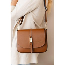 Lia Biassoni Leder-Umh&auml;ngetasche in Hellbraun - (B)24 x (H)18 x (T)8 cm - 74% | Damen-taschen