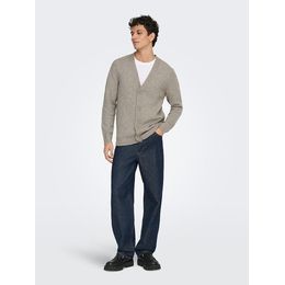 Only & Sons ONLY & SONS Cardigan "Ray" in Beige - 55% | Gr&ouml;&szlig;e S | Herren-pullover-cardigans