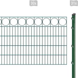 Arvotec Doppelstabmattenzaun &raquo;EXCLUSIVE 100 zum Einbetonieren "Ring" mit Zierleiste&laquo; Zaunh&ouml;he 100 cm, Zaunl&auml;nge 2 - 60 m gr&uuml;n Kunststoff, Stahl