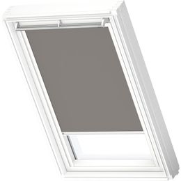Velux Verdunklungsrollo &raquo;DKL 0705SWL&laquo; verdunkelnd ohne Bohren in F&uuml;hrungsschienen Stoff grau mit alufarbenen F&uuml;hrungsschienen & Griffleiste grau 