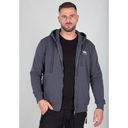 Alpha Industries Herren &raquo;Basic Zip Hoody SL&laquo; Baumwollmischung, regular fit grau S