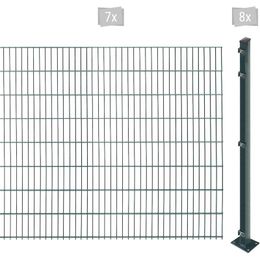 Arvotec Doppelstabmattenzaun &raquo;EASY 163 zum Aufschrauben&laquo; Zaunh&ouml;he 163 cm, Zaunl&auml;nge 2 - 60 m grau Kunststoff, Stahl