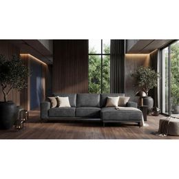 OTTO home Ecksofa &raquo;Polsterecke Oland, Struktur, Flachgewebe, Luxus-Microfaser, Boucle&laquo; L-Form, 280 cm, Wellenunterfederung, Skandi-Design, Metallf&uuml;&szlig;e 