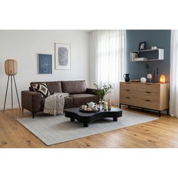 OTTO home 3-Sitzer &raquo;OLAND, B: 224 cm - Skandi-Design&laquo; Struktur, Flachgewebe, Luxus-Microfaser, Boucle braun 100% Polyester