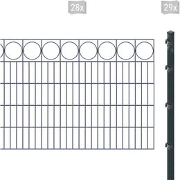Arvotec Doppelstabmattenzaun &raquo;ESSENTIAL 100 zum Einbetonieren "Ring" mit Zierleiste&laquo; Zaunh&ouml;he 100 cm, Zaunl&auml;nge 2 - 60 m grau Kunststoff, Stahl